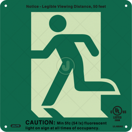 Aluminum UL Listed Sign with ISO Symbol - Left Facing | Jalite USA